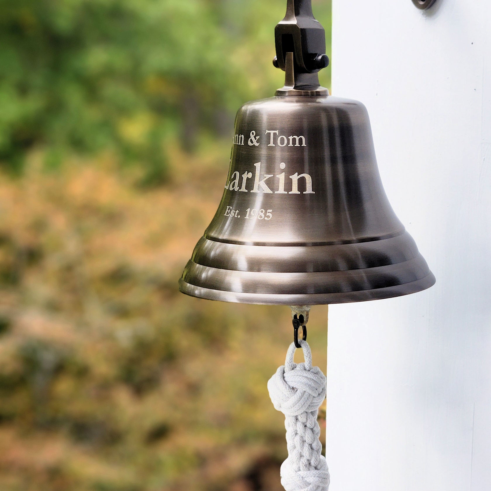 7 Inch Diameter Engravable Antiqued Brass Wall Bell – BrassBell