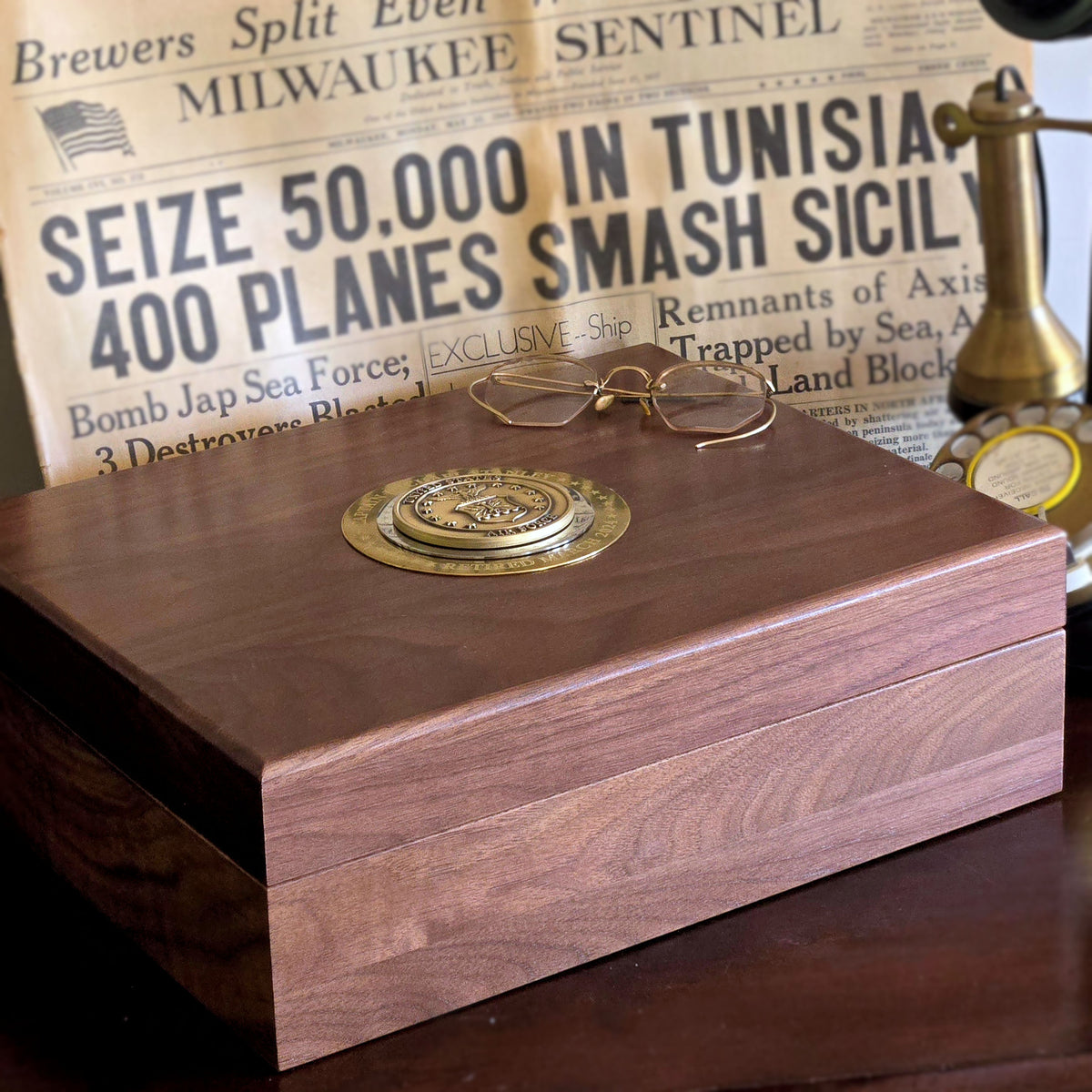 Large Deluxe Personalized Air Force Keepsake Box With Medallion – BrassBell