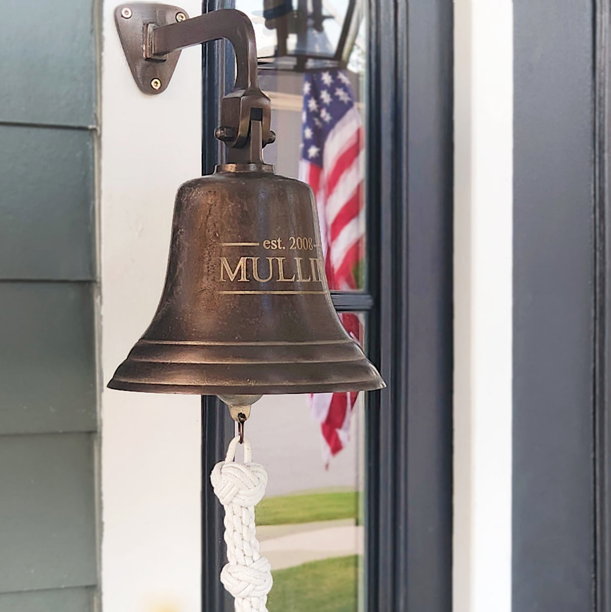 8 Inch Distressed Engraved Family Heritage Brass Wall Bell – BrassBell