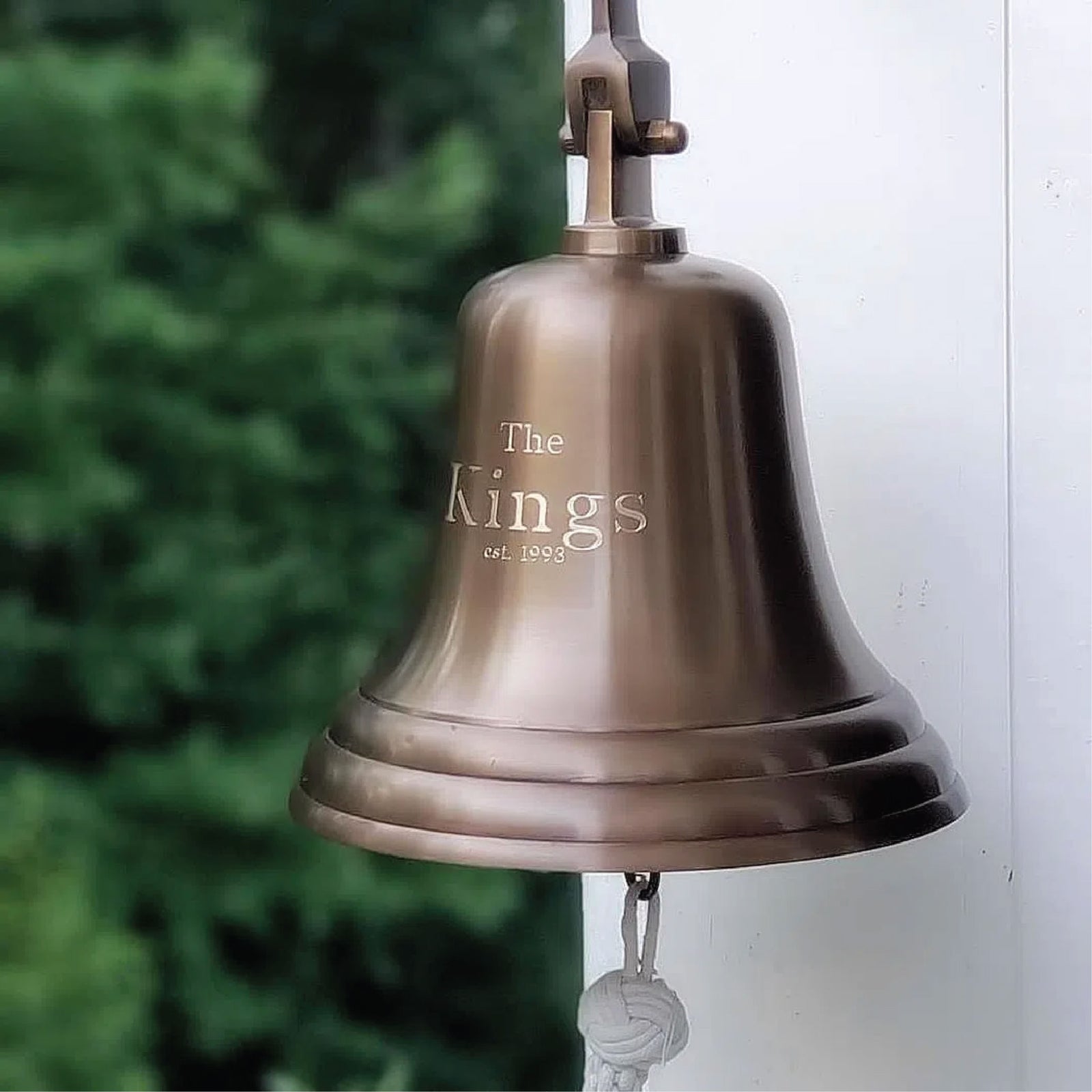10 Inch Diameter Engravable Antiqued Brass Wall Bell – BrassBell