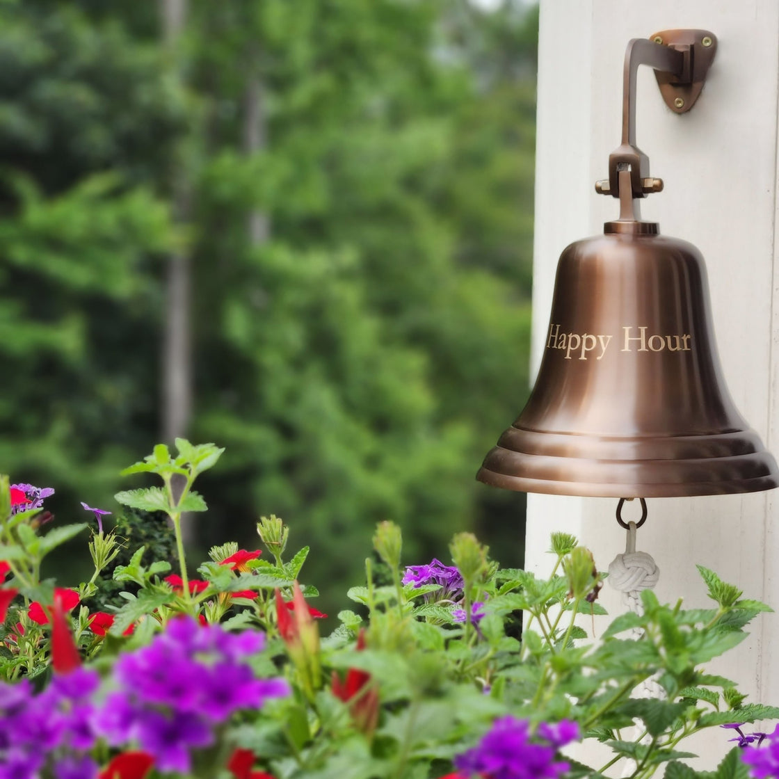 10 Inch Diameter Engravable Antiqued Brass Wall Bell – BrassBell