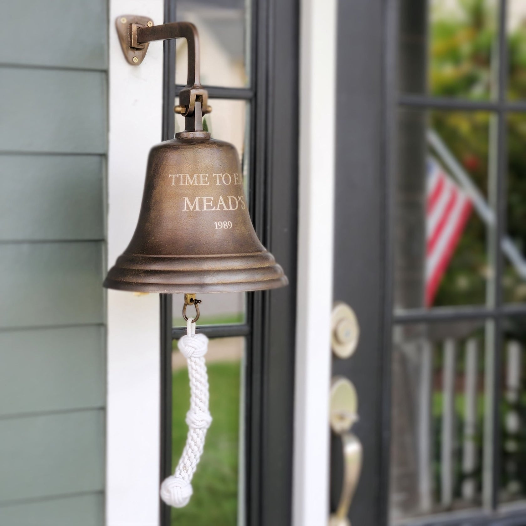 10 Inch Diameter Engravable Distressed Brass Wall Bell – BrassBell