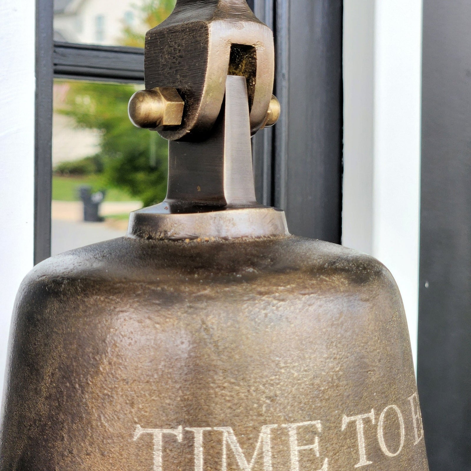 10 Inch Diameter Engravable Distressed Brass Wall Bell – BrassBell