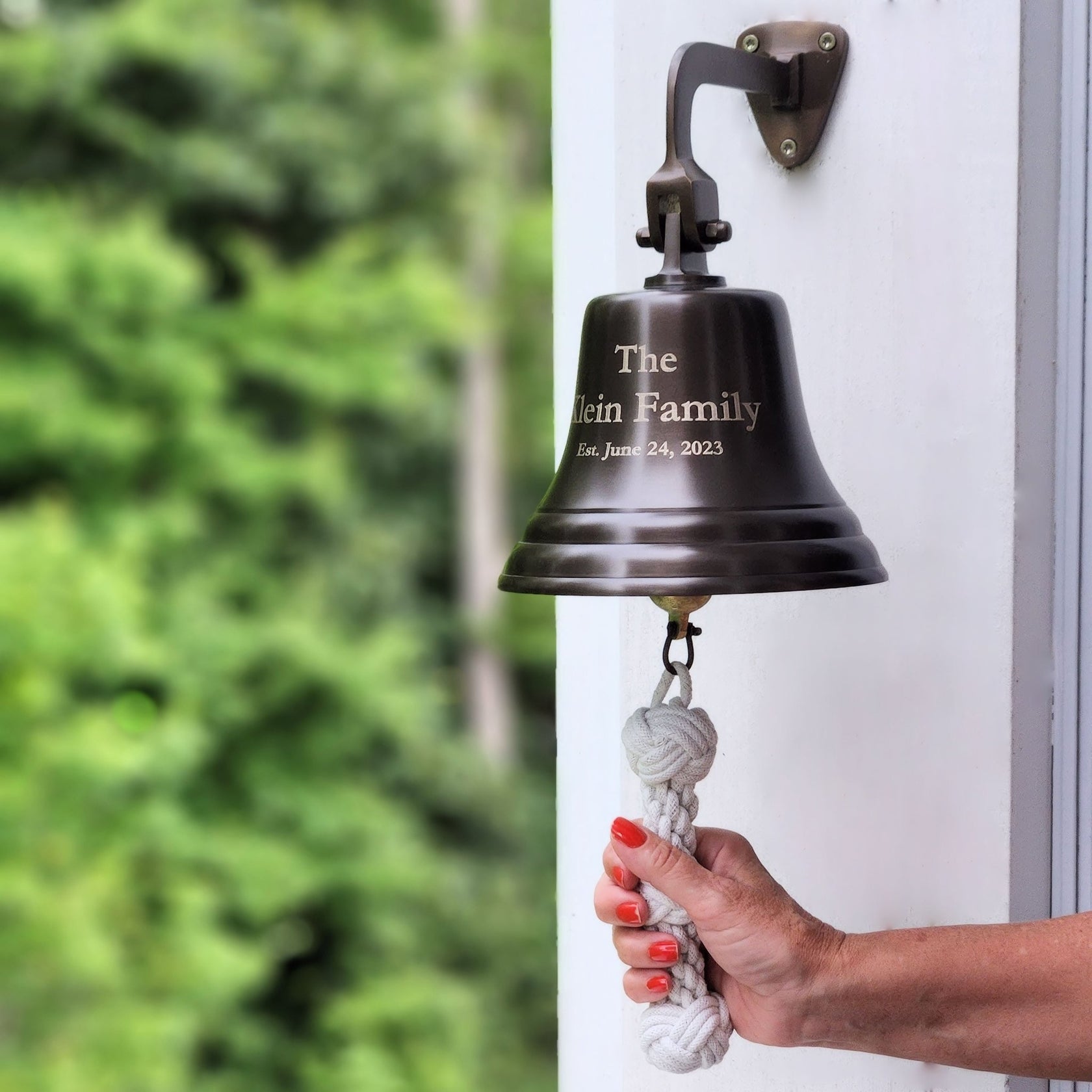 7 Inch Diameter Engravable Antiqued Brass Wall Bell – BrassBell