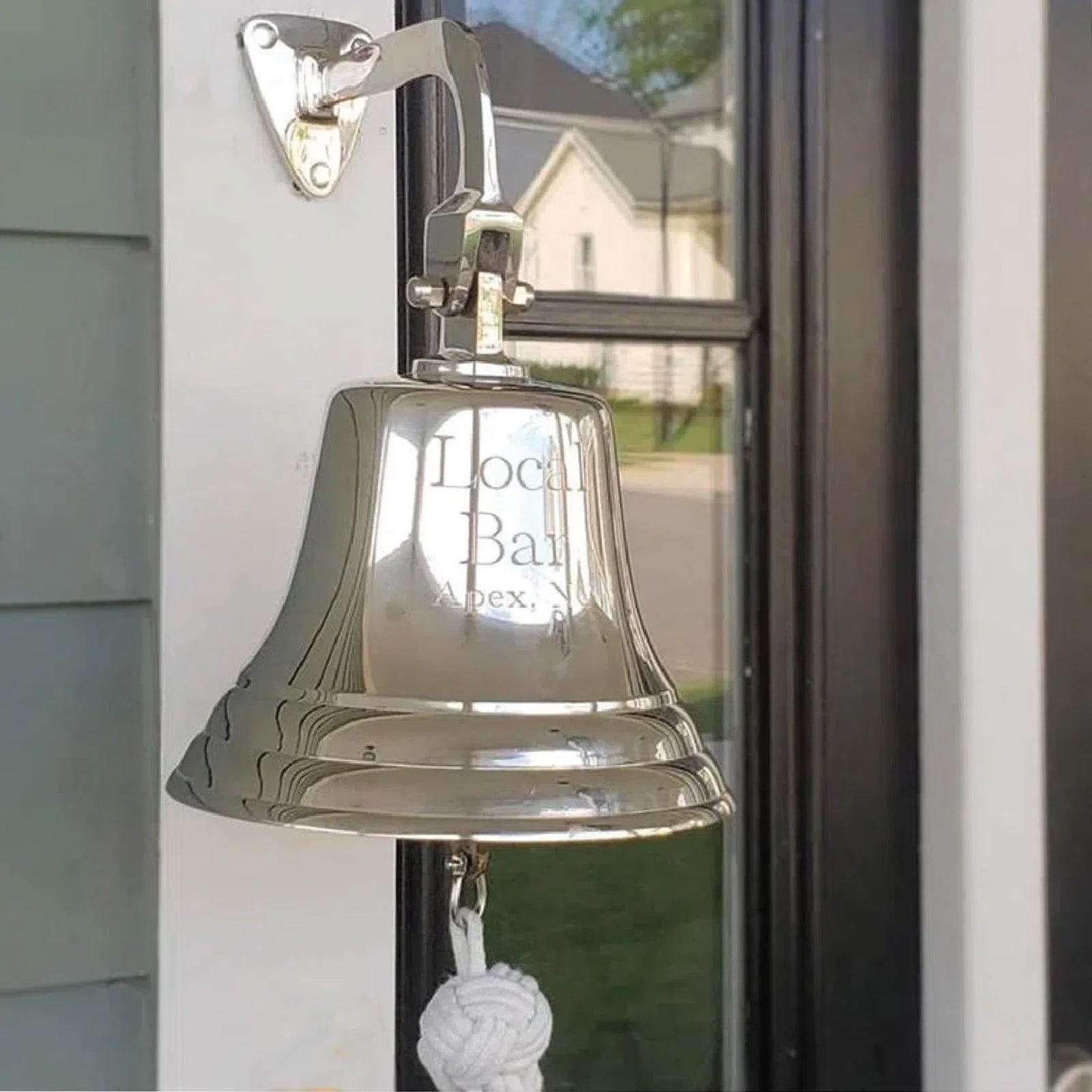 7 Inch Diameter Engravable Nickel Finish Brass Wall Bell – BrassBell