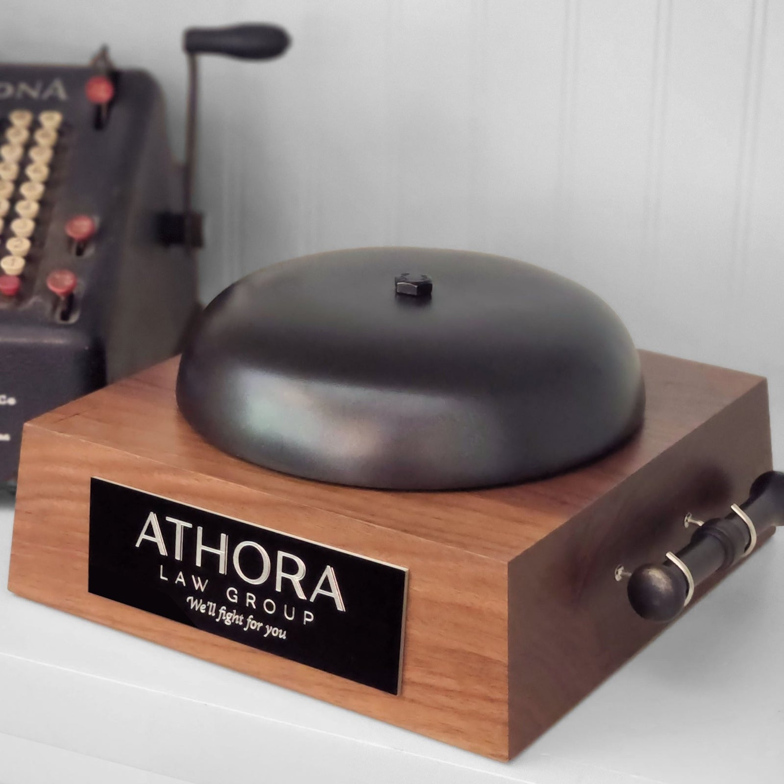 Large Dark Bronze Brass Boxing Bell On Base With Striker – BrassBell