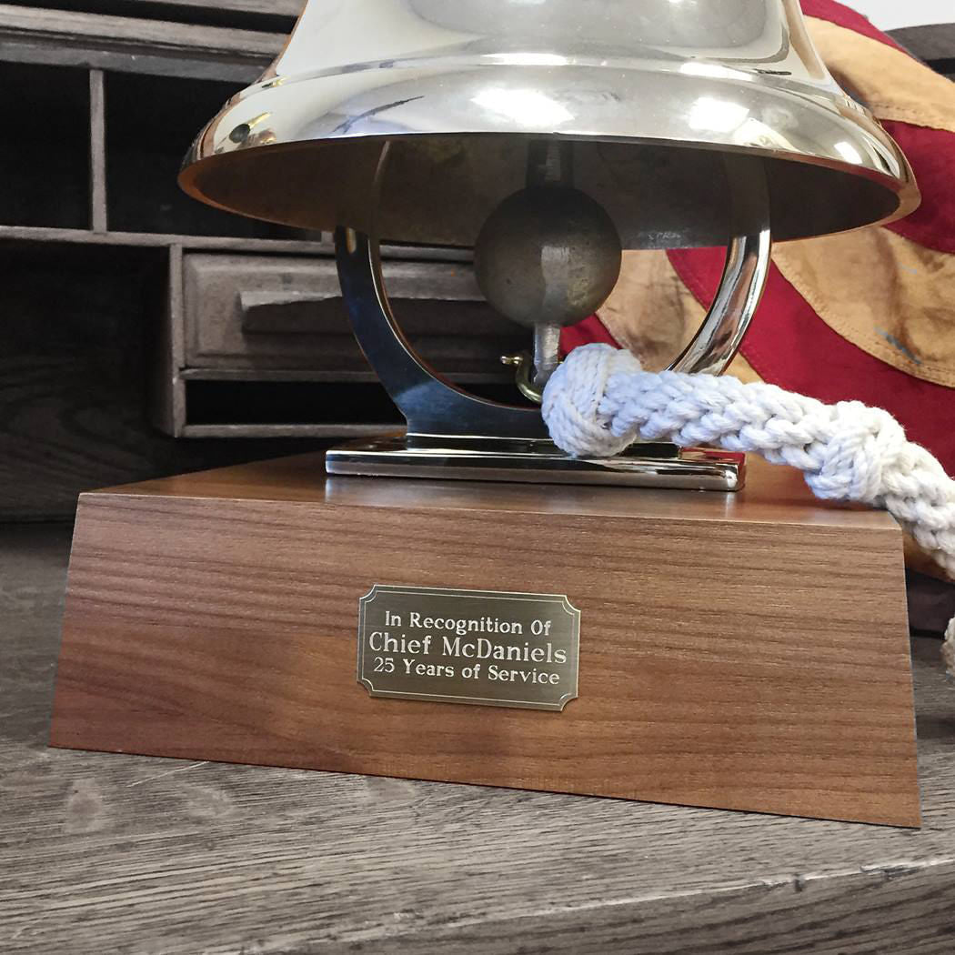 Large Deluxe Engravable Nickel Finish Brass Ceremonial Bell – BrassBell