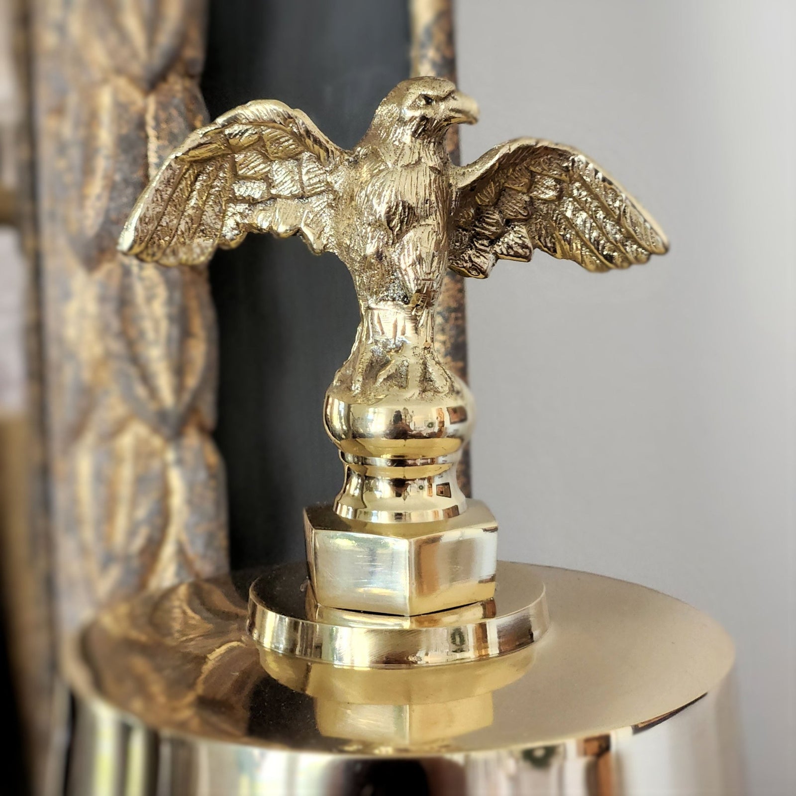 Large Deluxe Engravable Polished Brass Ceremonial Bell With Eagle ...