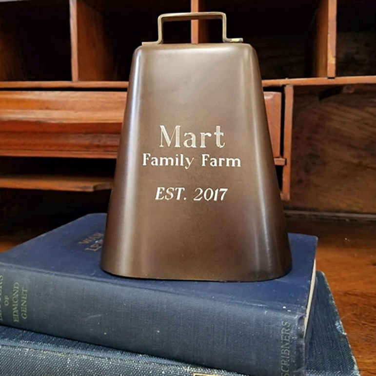 Large Engravable Antiqued Brass Cowbell – BrassBell