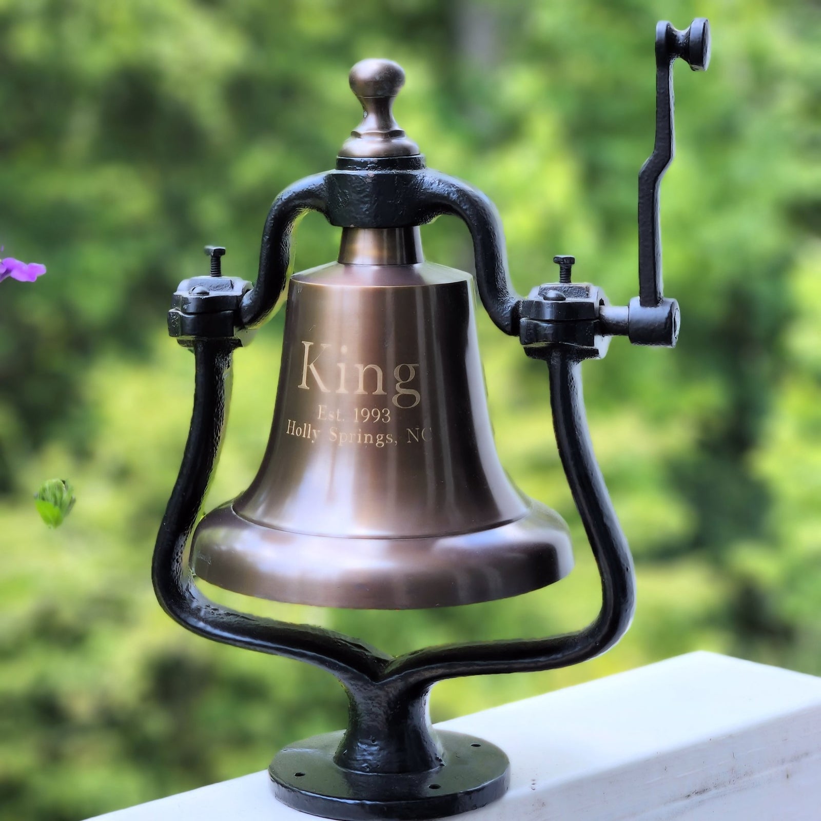Large Engravable Antiqued Brass Railroad Bell – BrassBell